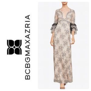 BCBGMaxAzria | Dresses | New Bcbg Cascading Lace Floral Maxi Dress ...